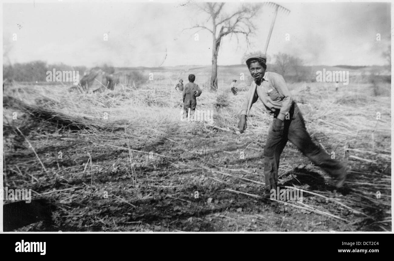 A crew burns weeds in a field, with close supervision to prevent the ...