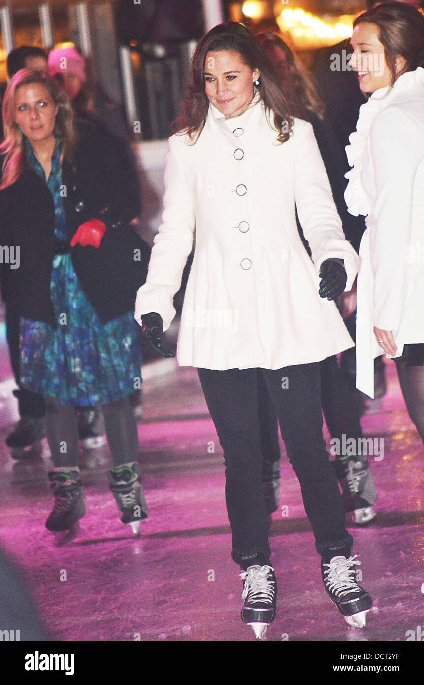 Pippa Middleton ice skating at Skate at Somerset House VIP launch ...