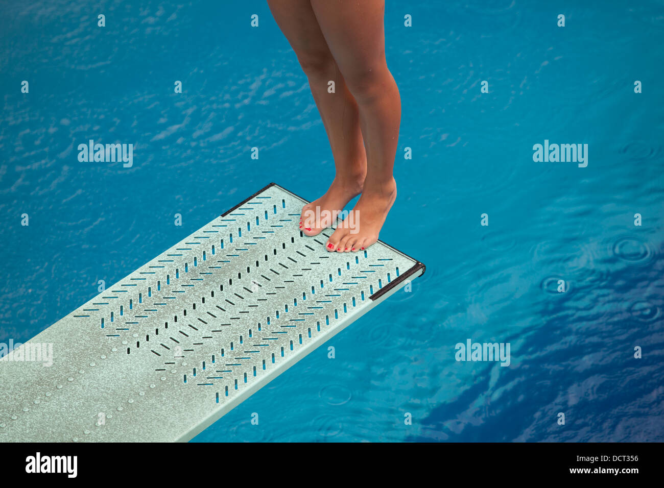Girl standing on diving board hi-res stock photography and images - Alamy