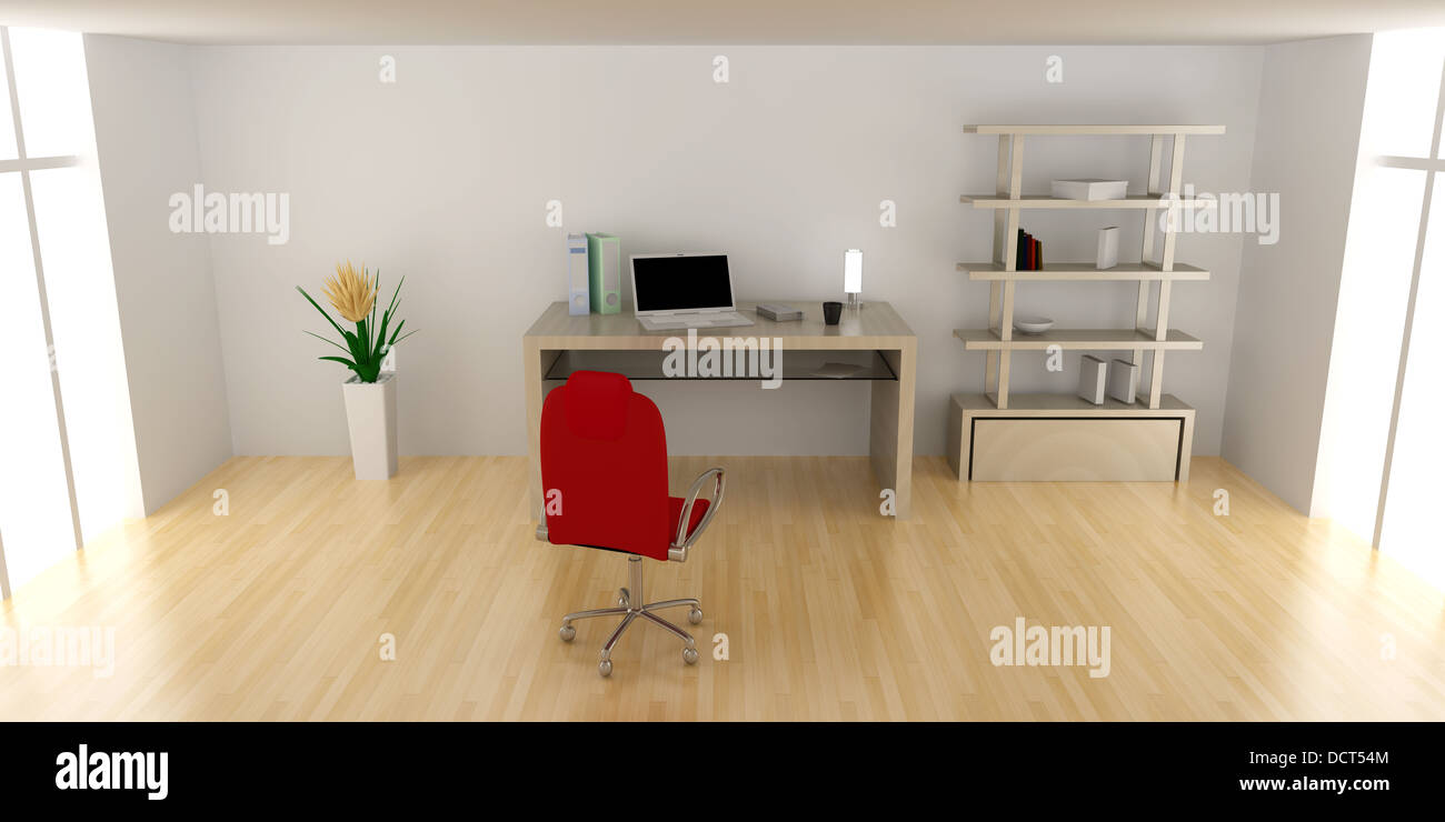 A office workplace. 3D rendered Illustration Stock Photo - Alamy