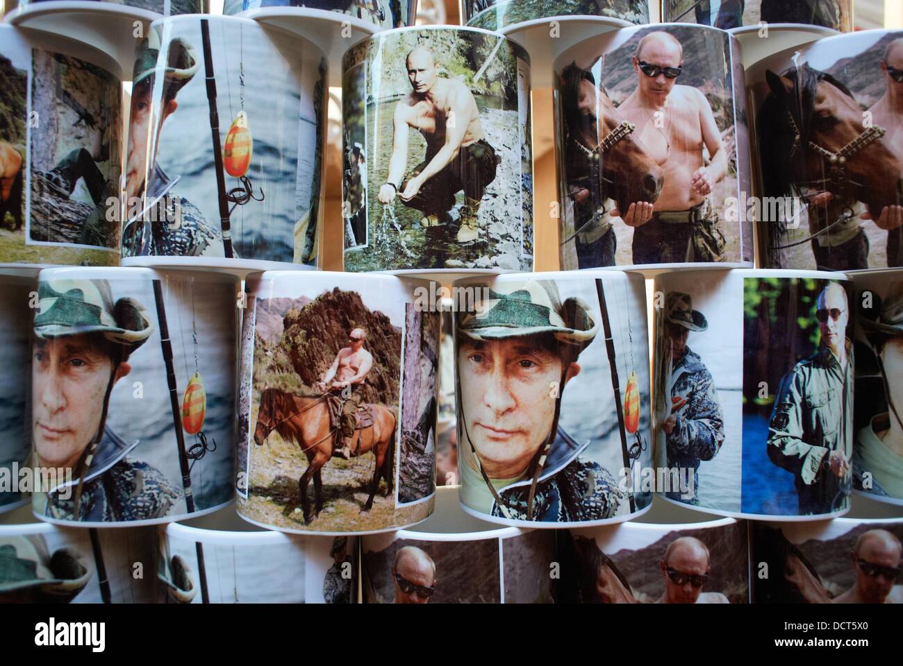 Cups with printed-on portraits of Russian President Vladimit Putin are ...