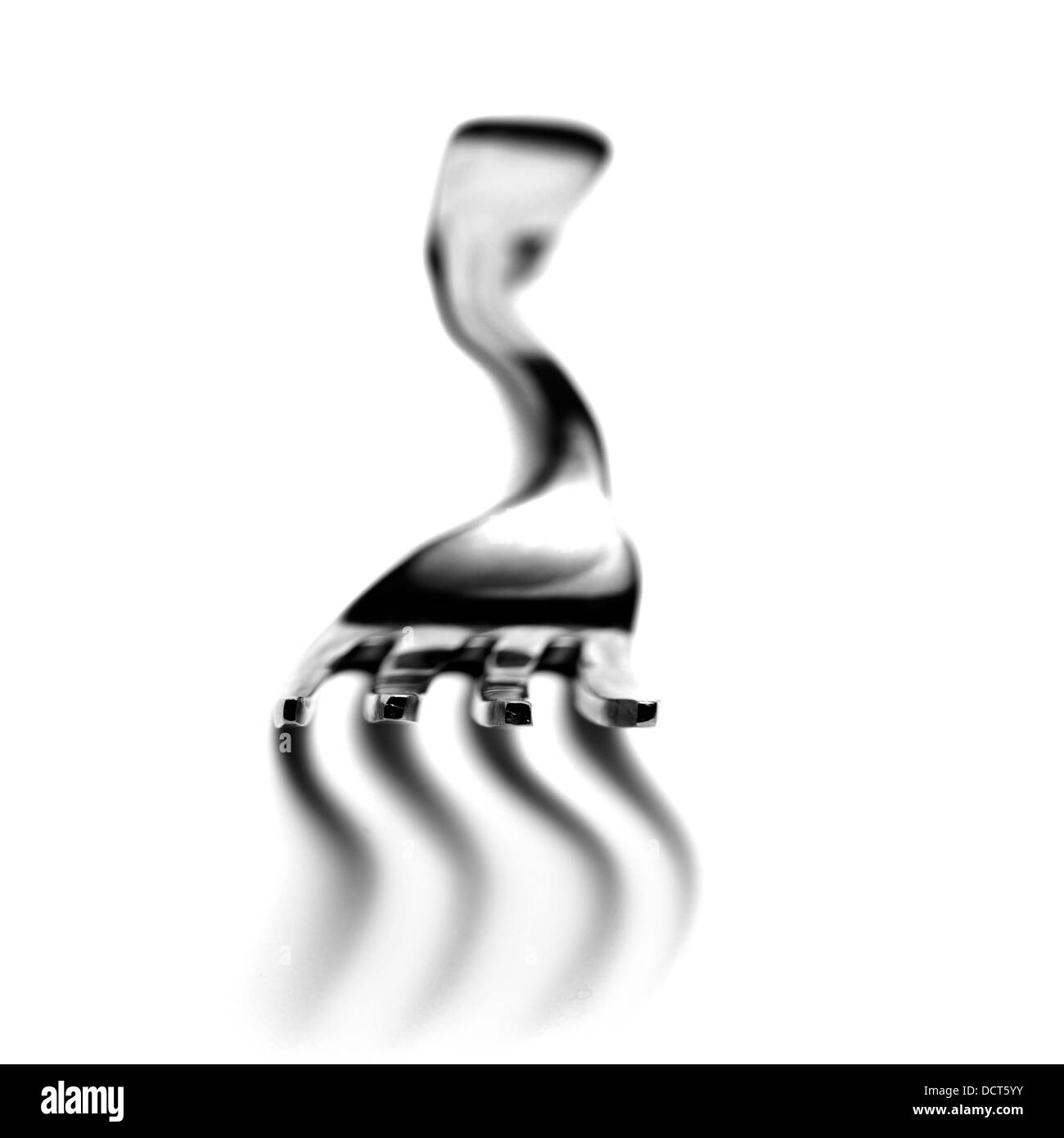 Single Bent Fork Isolated on White Background Stock Photo - Alamy