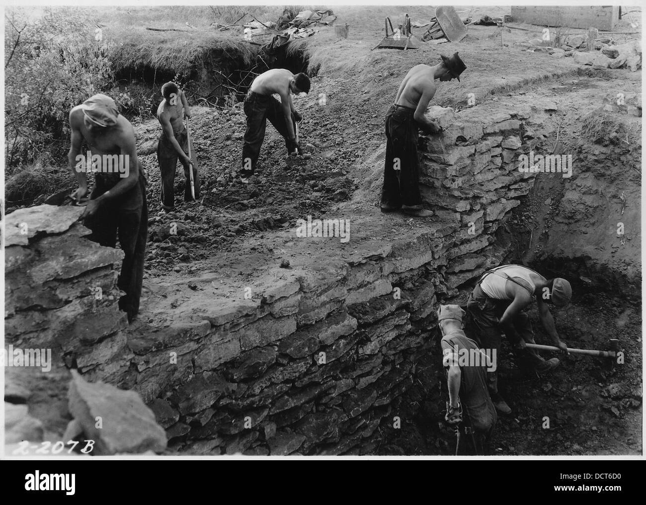 This photograph shows Civilian Conservation Corps (CCC) workers ...