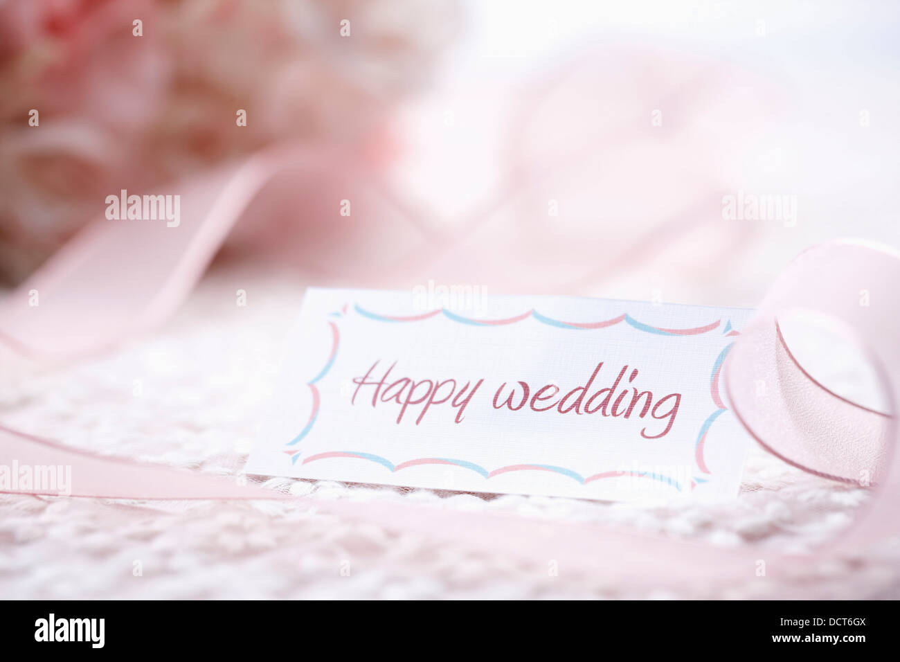 a wedding card with a flower bucket Stock Photo - Alamy
