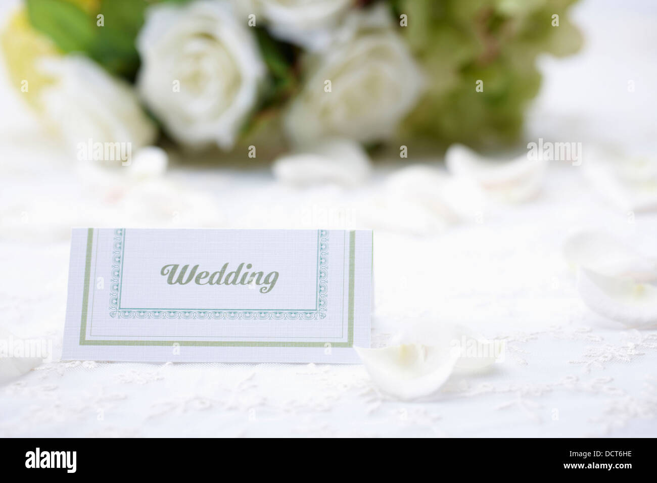 a wedding card with a flower bucket Stock Photo - Alamy