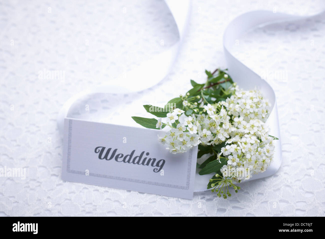 a wedding card with a flower bucket Stock Photo - Alamy