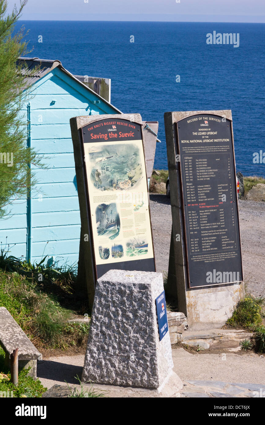 The Lizard Peninsula, Cornwall England UK. Memorial to the rescue of ...