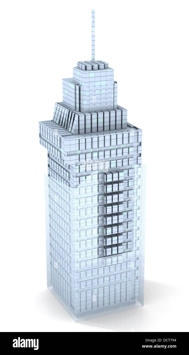 A contemporary skyscraper. 3D rendered Illustration Stock Photo - Alamy