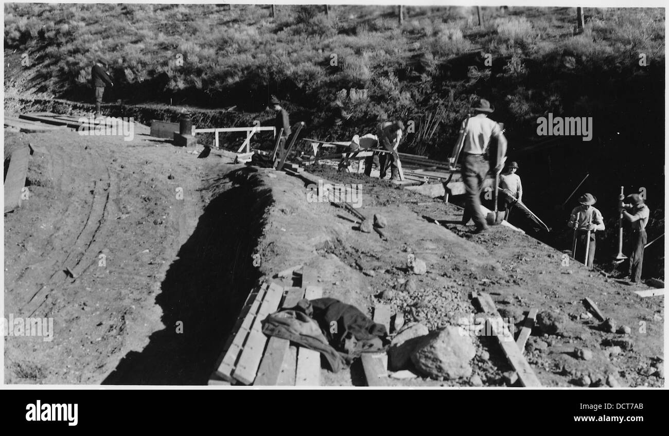 A photograph from CCC Camp BR-41 near Olene, Oregon, showing enrollees ...