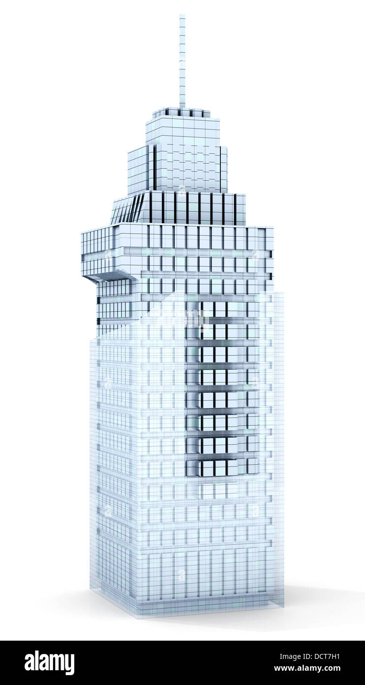 A contemporary skyscraper. 3D rendered Illustration Stock Photo - Alamy