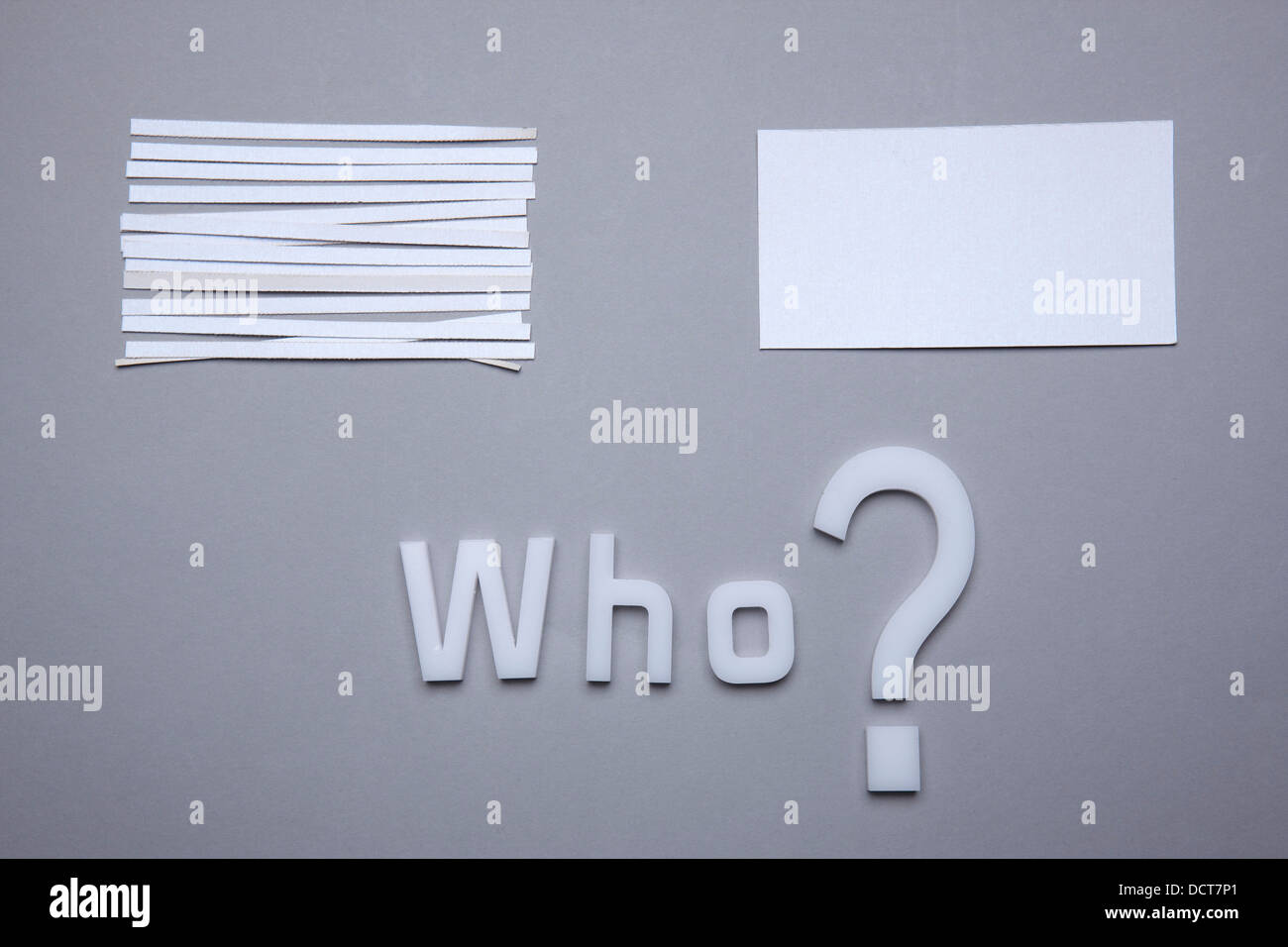 an empty paper and the word who Stock Photo - Alamy
