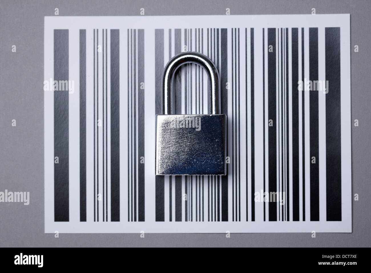 a bar code and a lock Stock Photo - Alamy