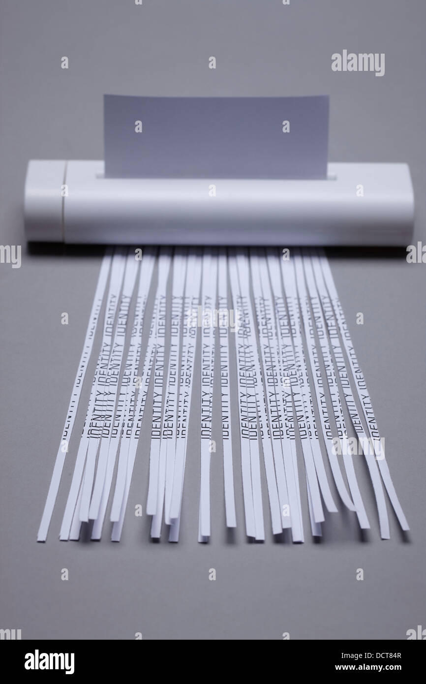 shredded paper saying identity Stock Photo - Alamy