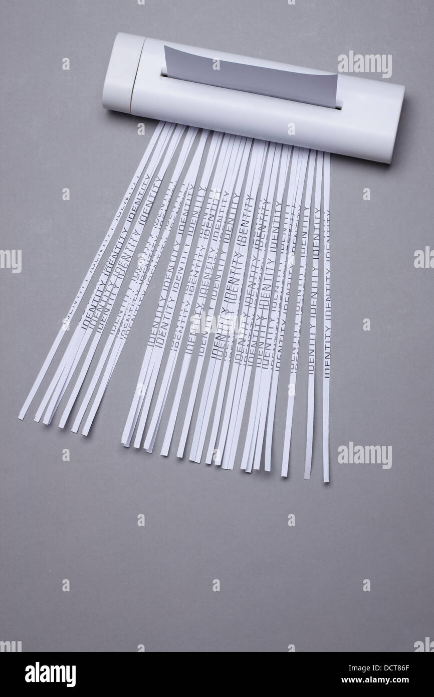 shredded paper saying identity Stock Photo - Alamy