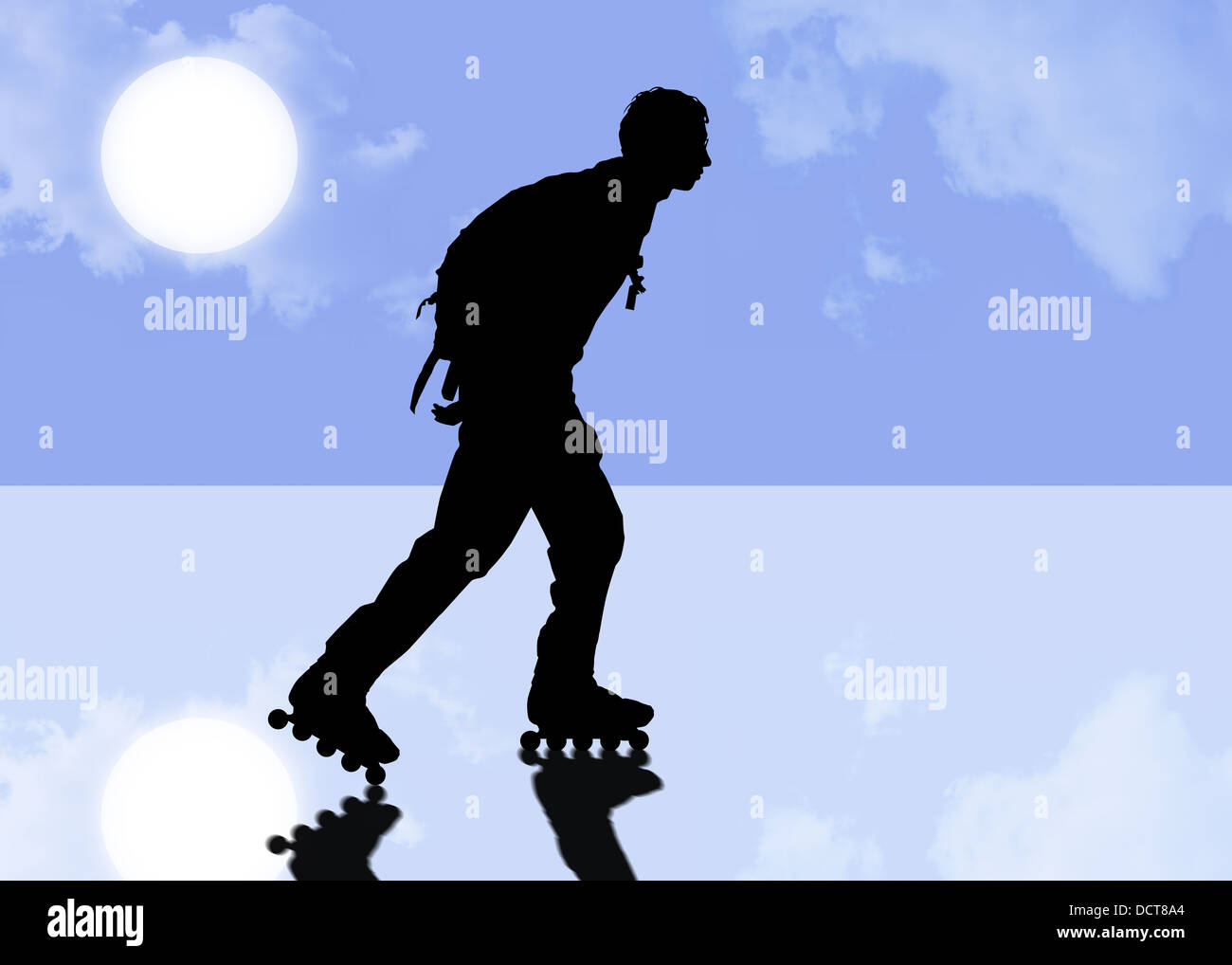 Street roller silhouette hi-res stock photography and images - Alamy