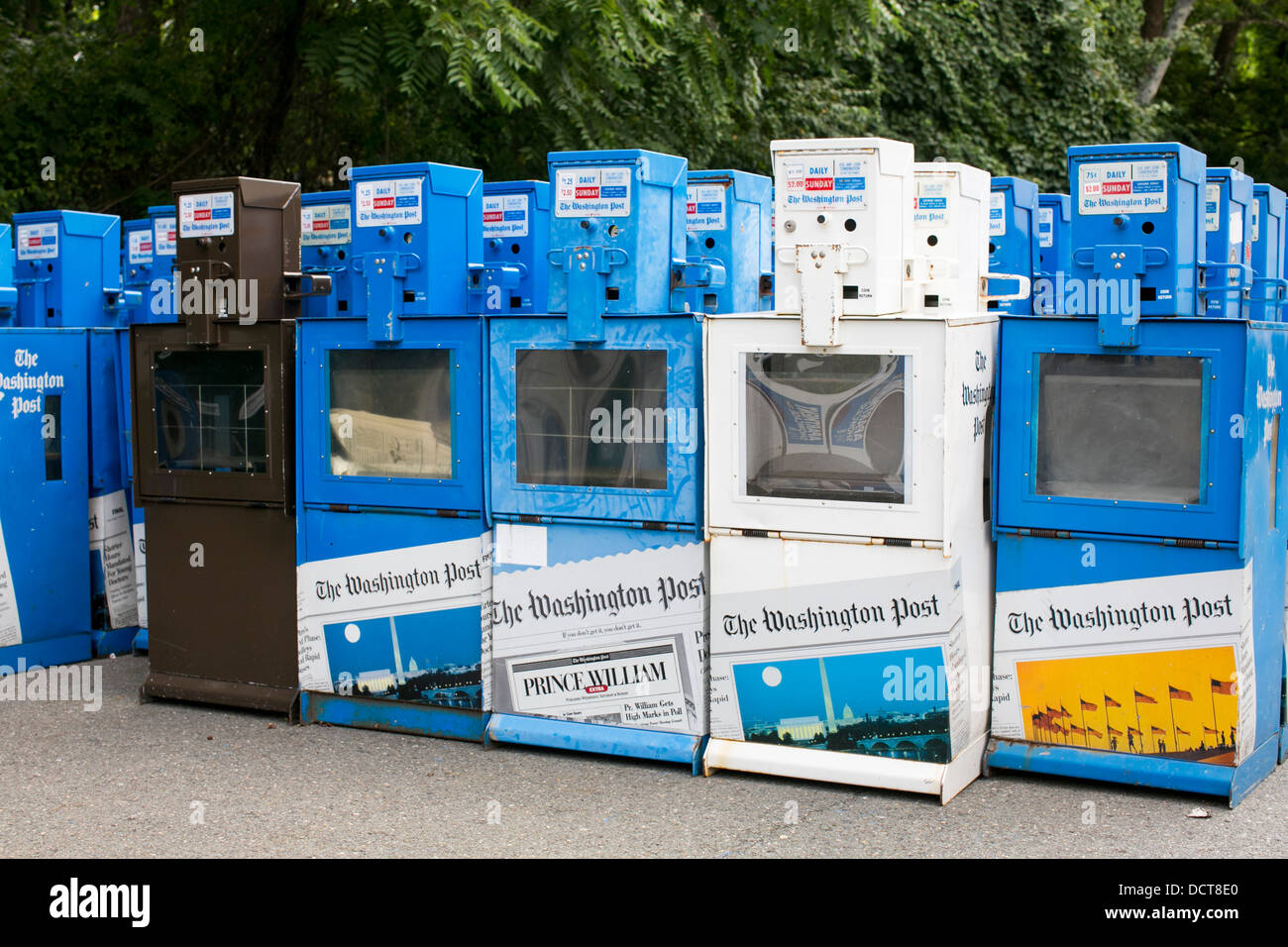 Abandoned surplus Washington Post newspaper vending machines Stock ...