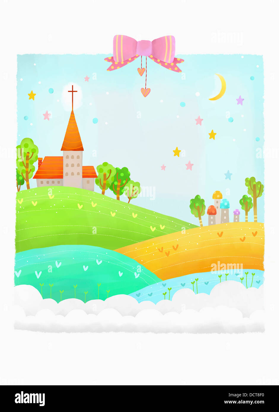 illustration of a church Stock Photo - Alamy