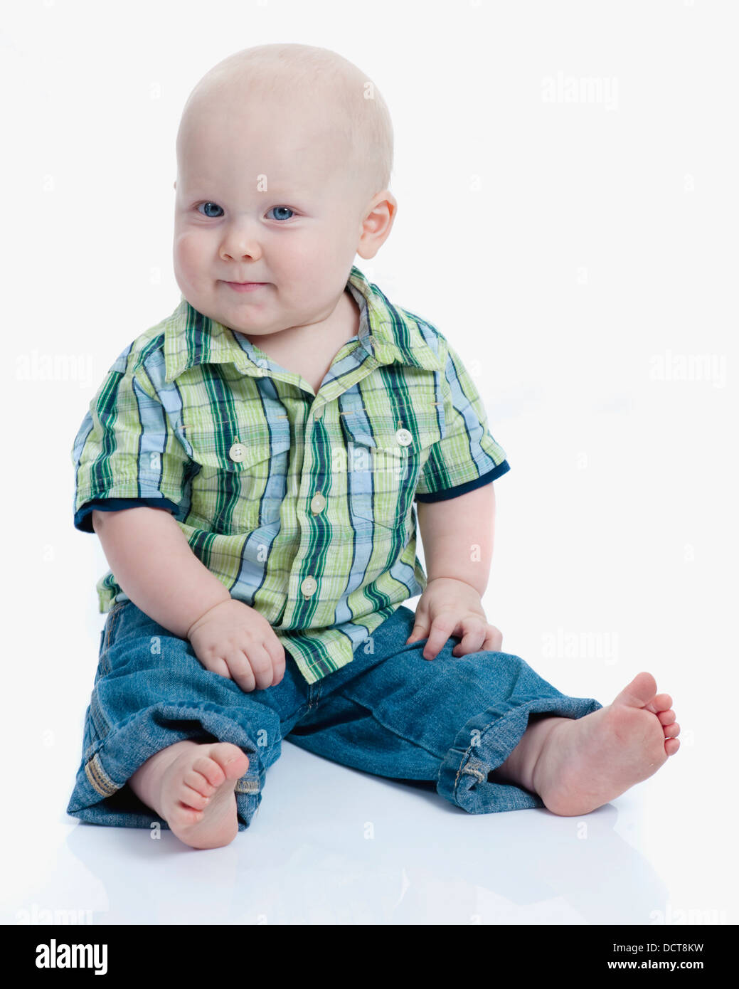 Child Portrait; Male Toddler Sitting Down Stock Photo - Alamy