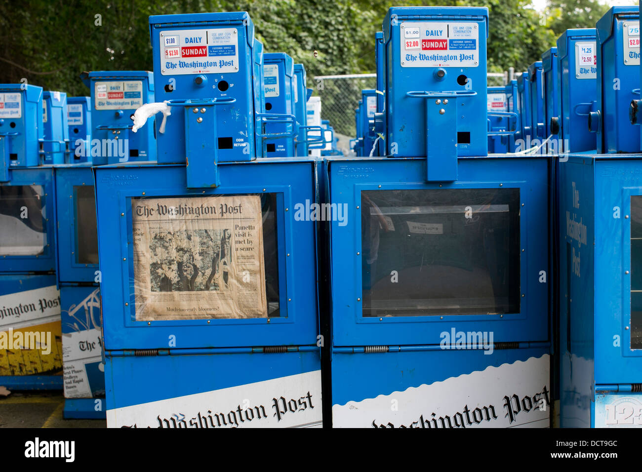 Abandoned surplus Washington Post newspaper vending machines Stock ...