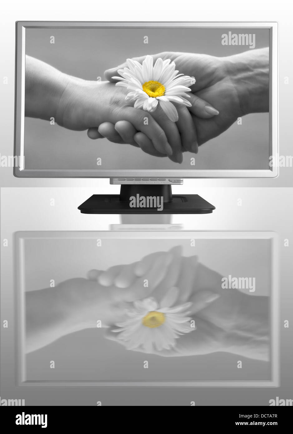 monitor with romantic image Stock Photo - Alamy