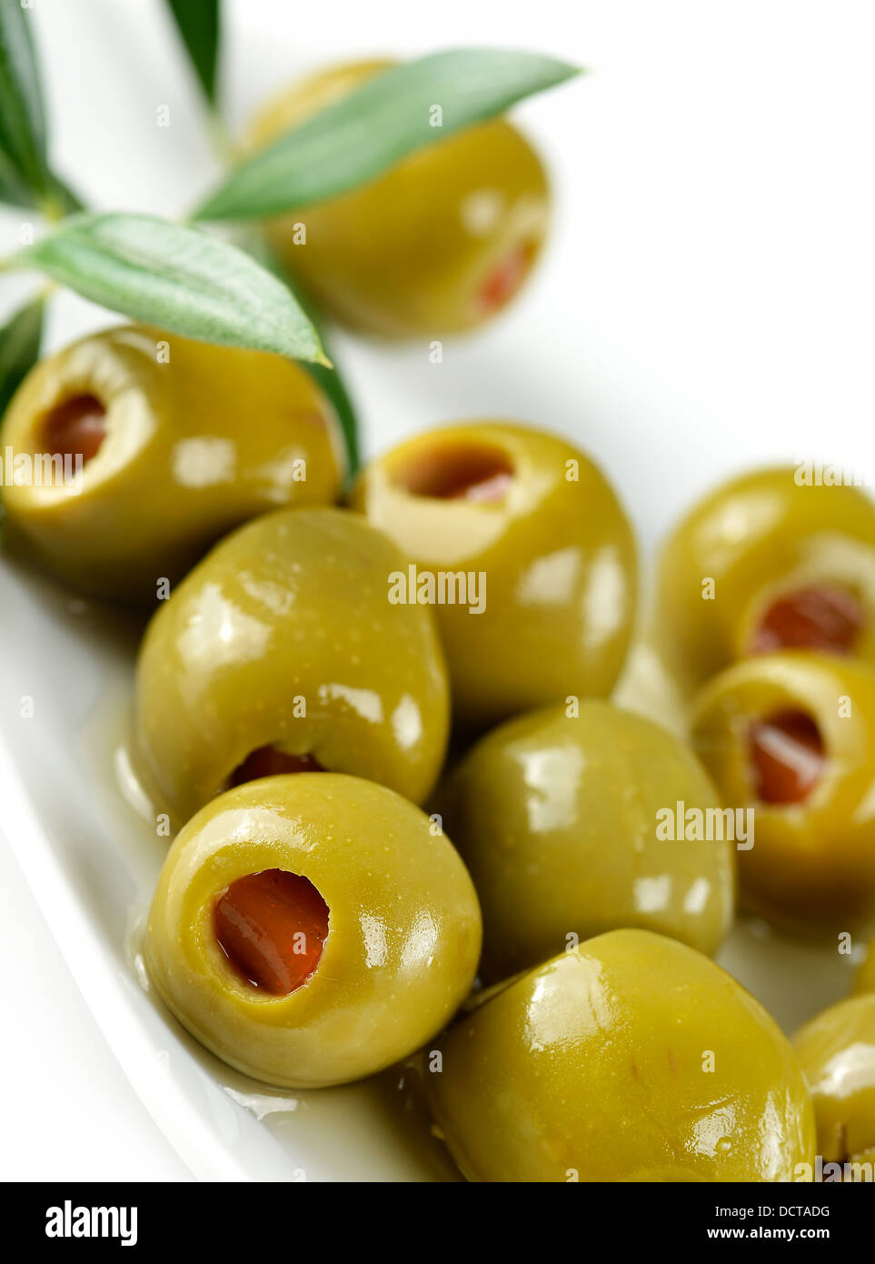 Green Stuffed Olives Stock Photo - Alamy