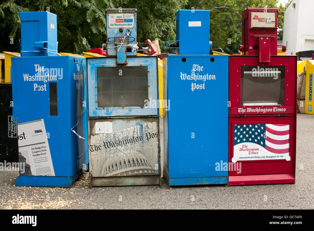 Abandoned surplus Washington Post newspaper vending machines Stock ...
