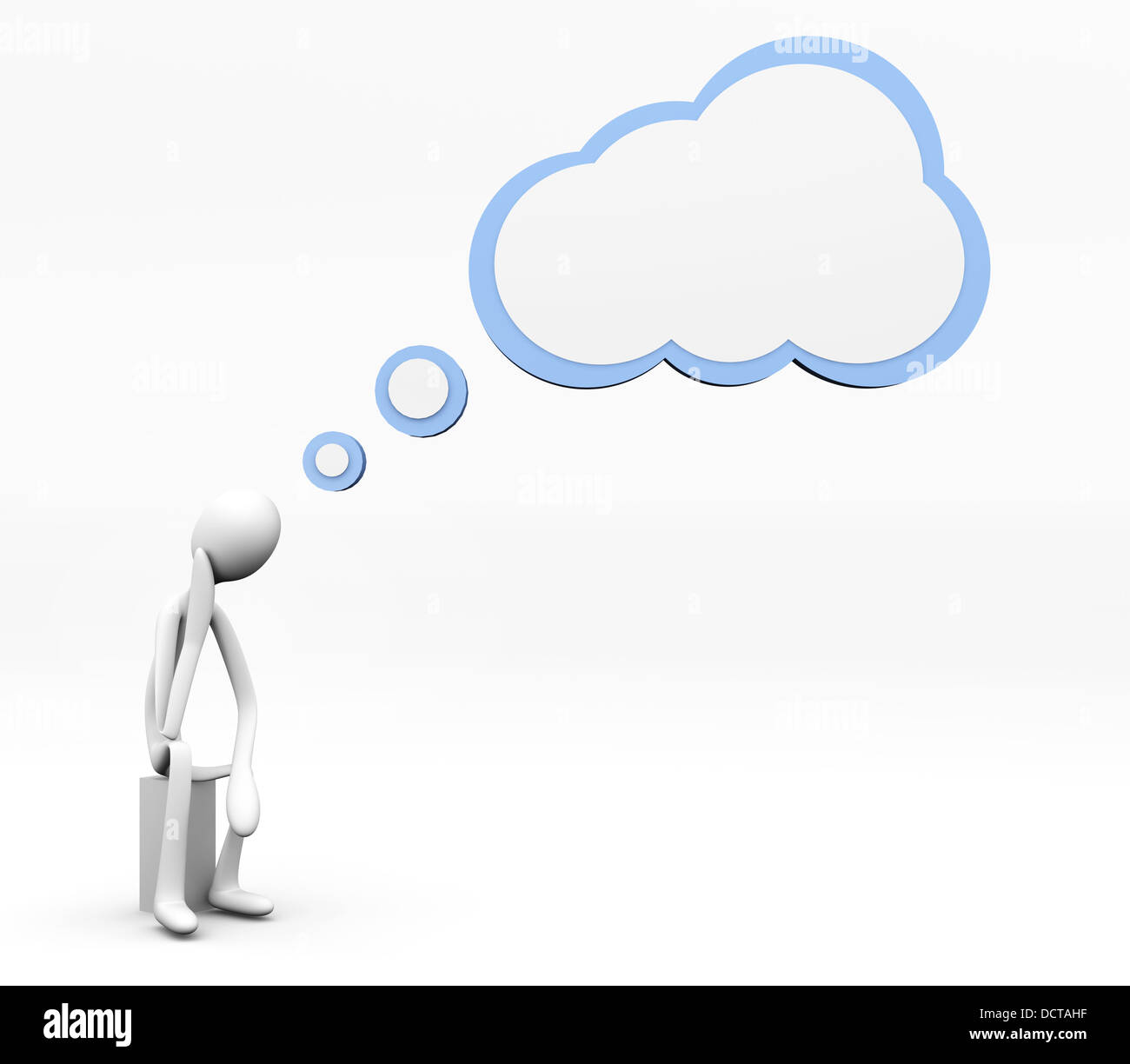 Cartoon figure thinking cloud 3d hi-res stock photography and images ...