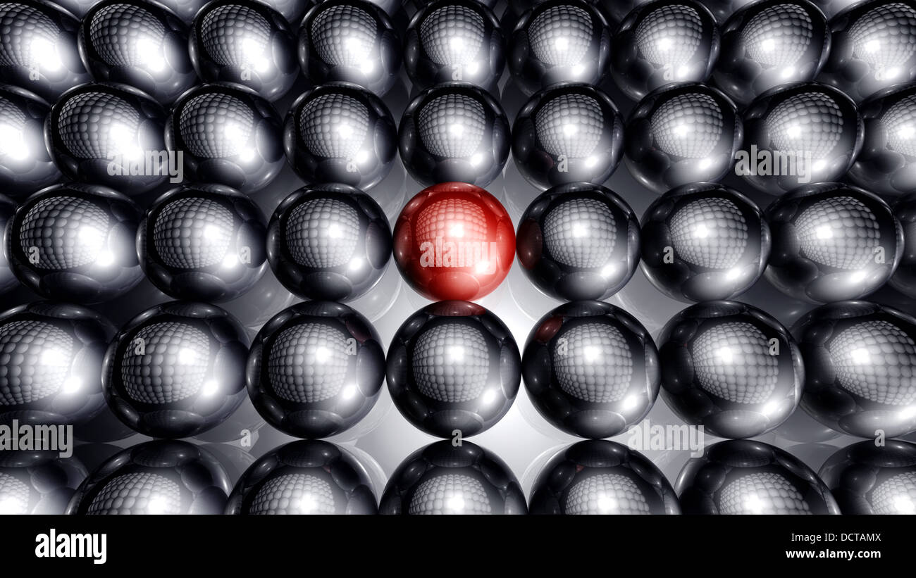 3D rendered Illustration. Abstract background of infinite spheres ...