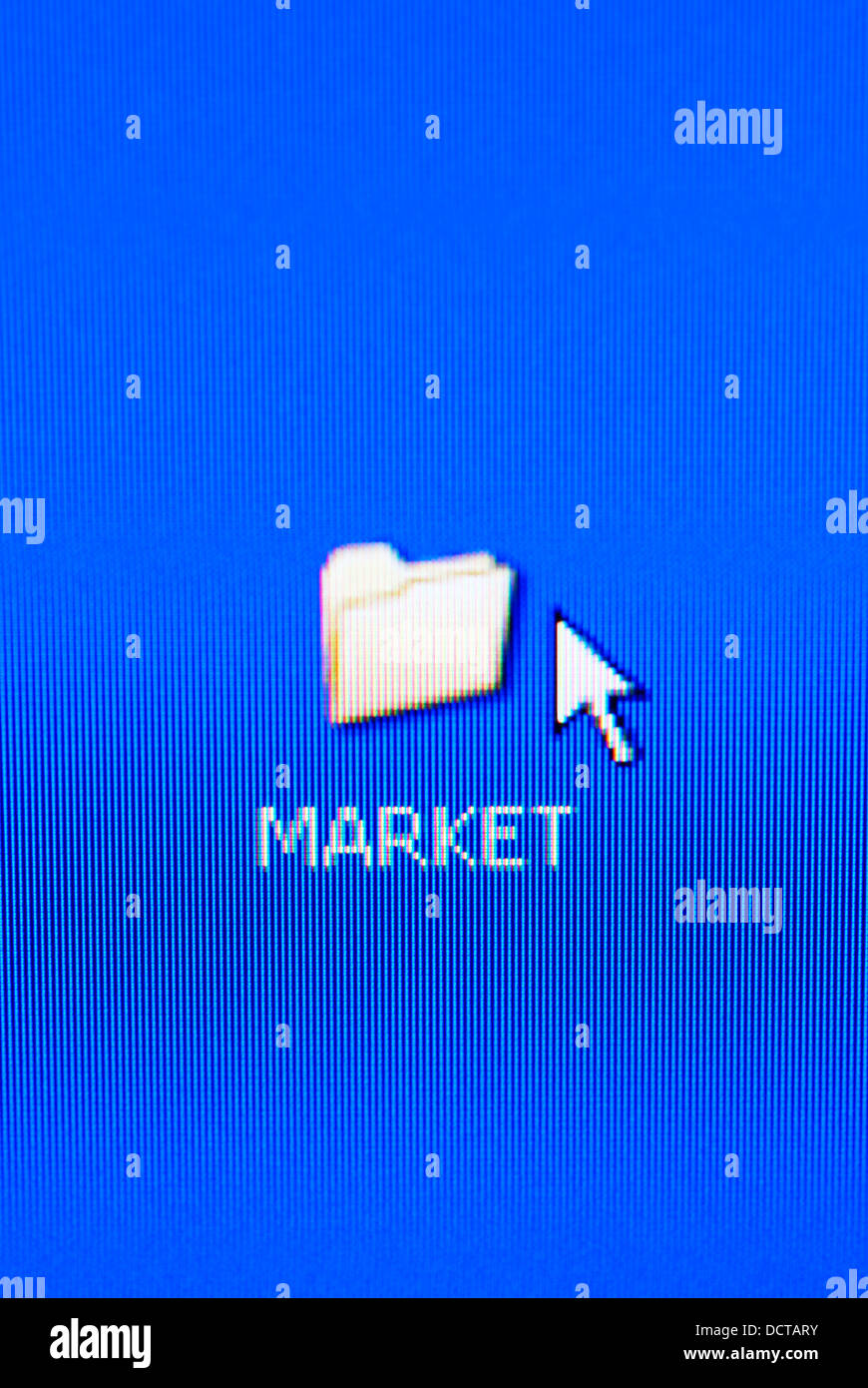 Market folder on the pc screen Stock Photo - Alamy