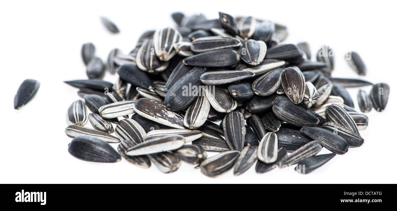 Heap of Sunflower Seeds isolated on white background Stock Photo - Alamy