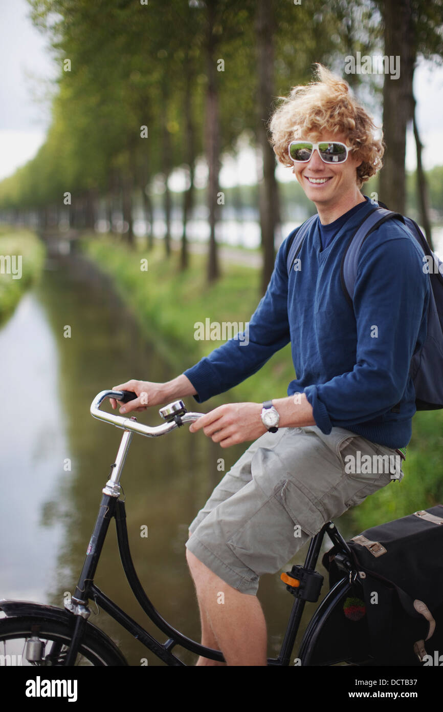 A Young Man On His Bike; Houten, The Netherlands Stock Photo - Alamy