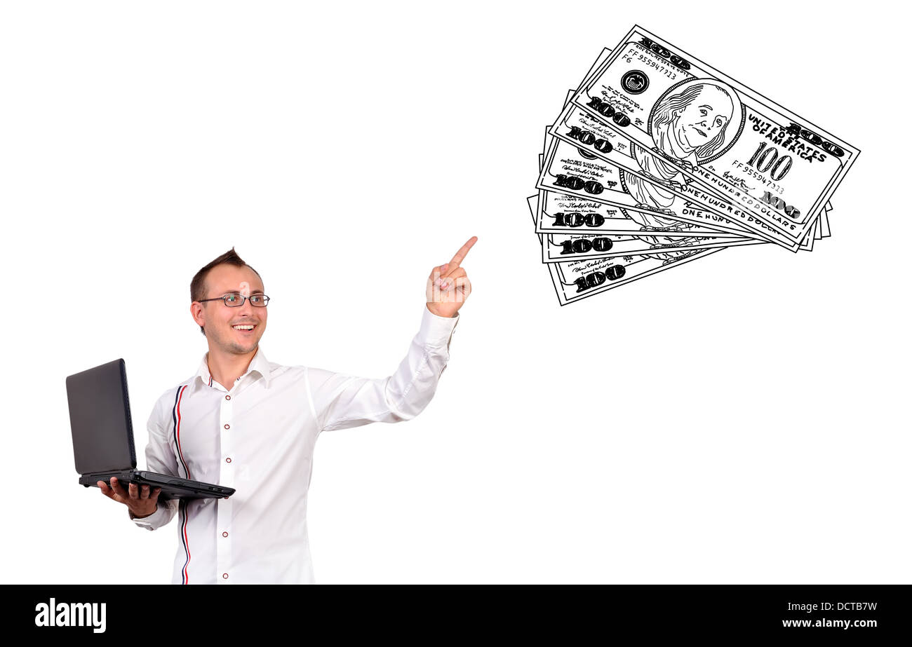 Man drawing for money Cut Out Stock Images & Pictures - Alamy