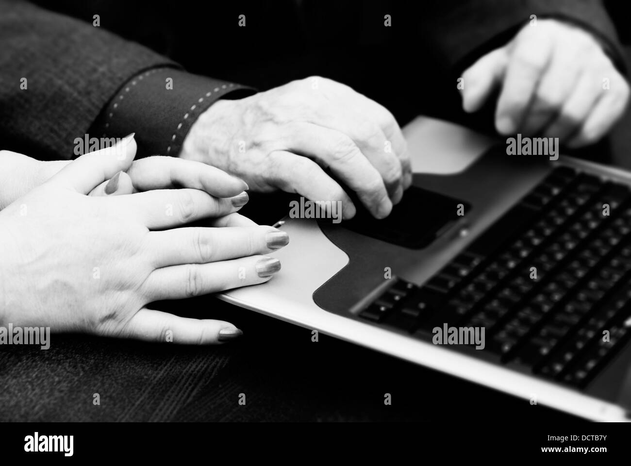 Business man woman hand Black and White Stock Photos & Images - Alamy