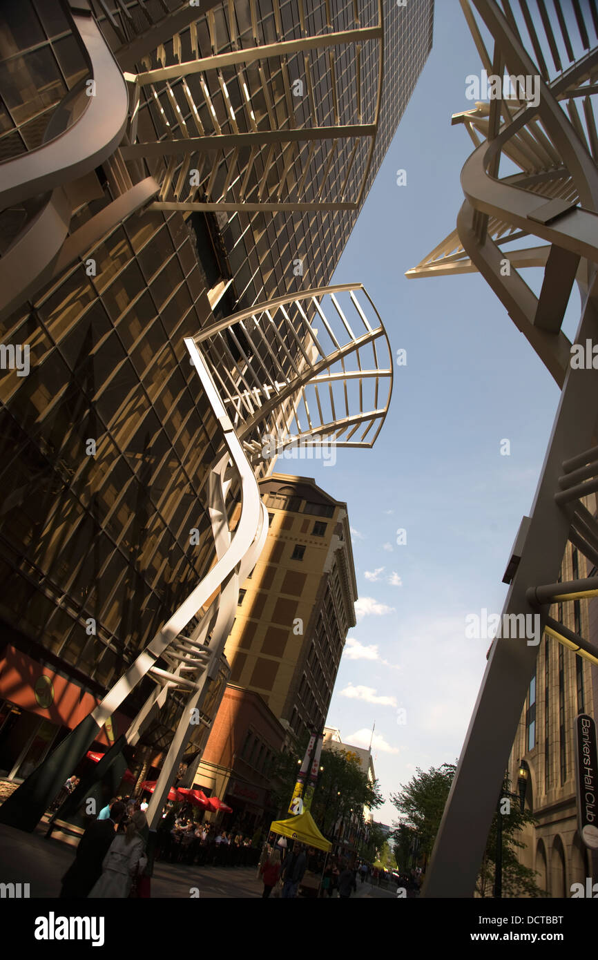 STEEL TREE SCULPTURES STEPHEN AVENUE MALL DOWNTOWN CALGARY ALBERTA ...