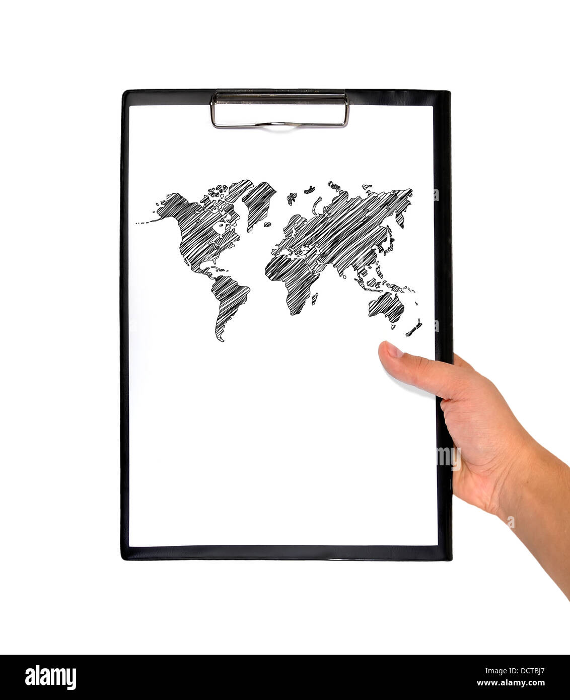 clipboard whit drawing map Stock Photo - Alamy