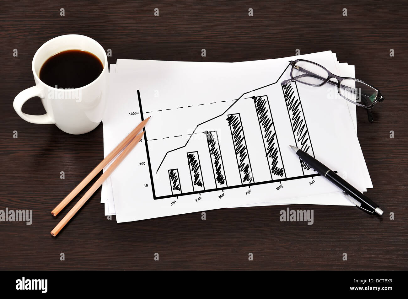growth chart on paper Stock Photo - Alamy