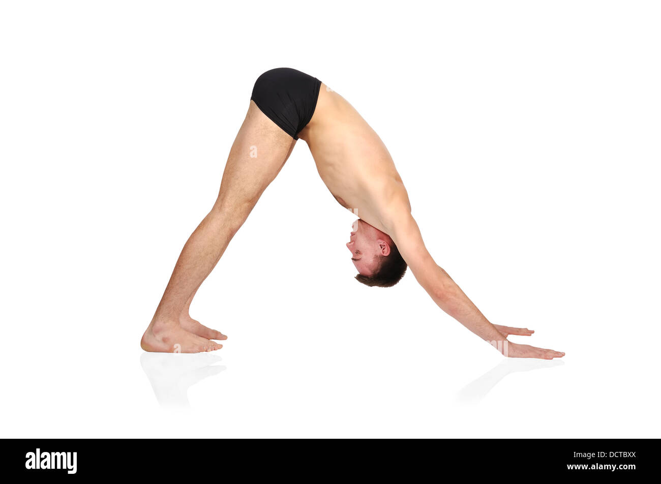 man practicing yoga in position Stock Photo - Alamy