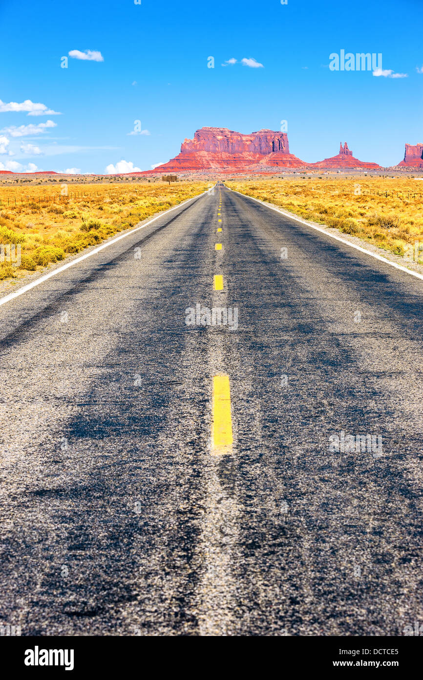 Long Road at Monument Valley Stock Photo - Alamy