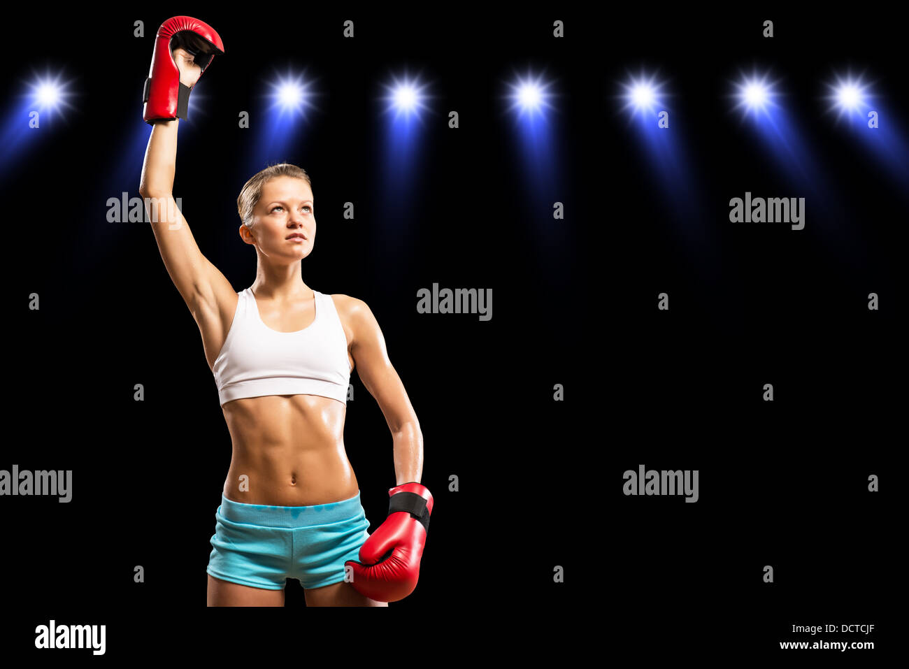 female boxer winner Stock Photo - Alamy