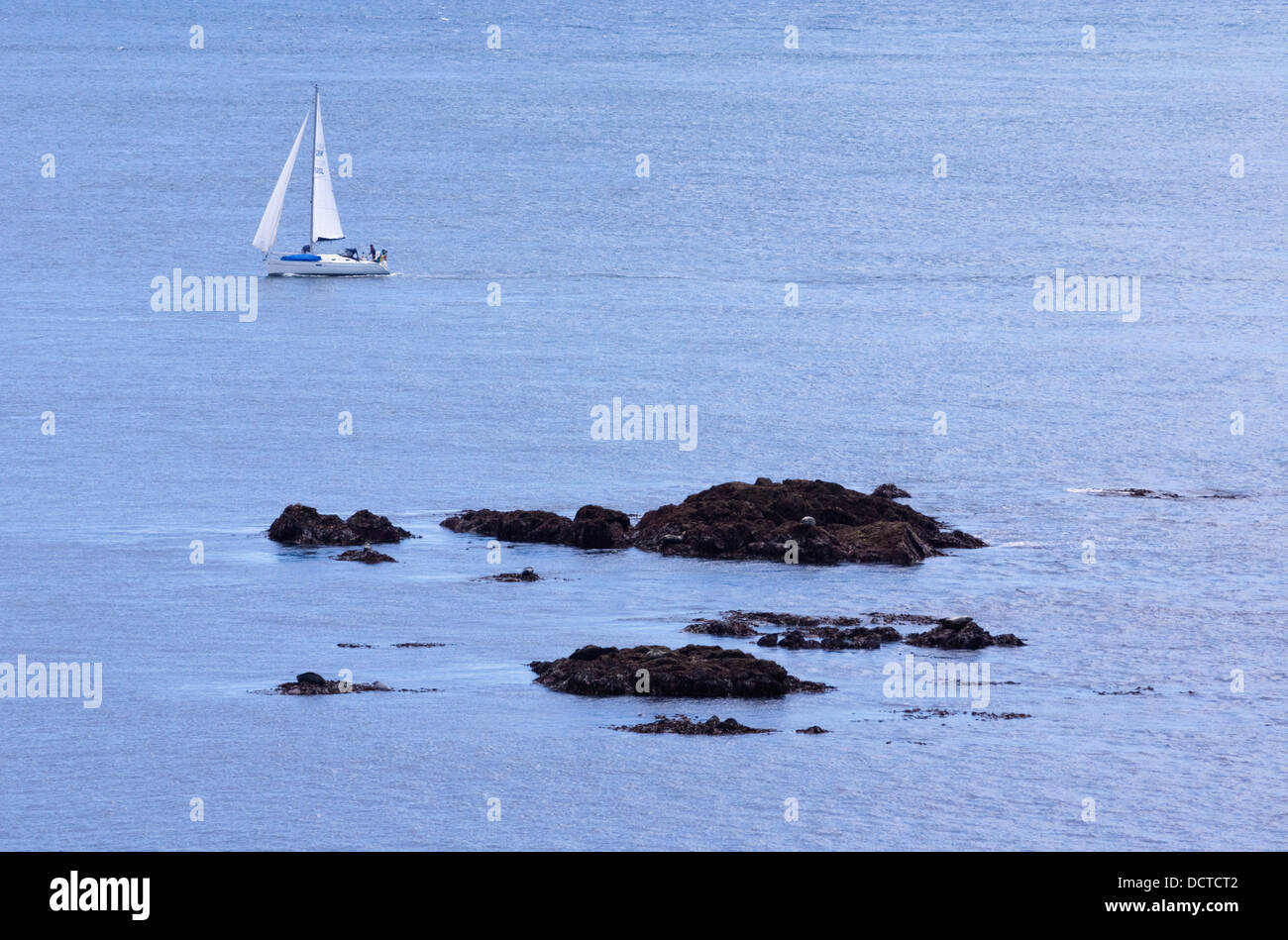 Enoch Rock just off Lizard Point on the Lizard Peninsula Cornwall ...
