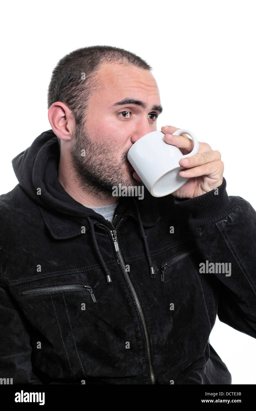 man with tea cup Stock Photo - Alamy