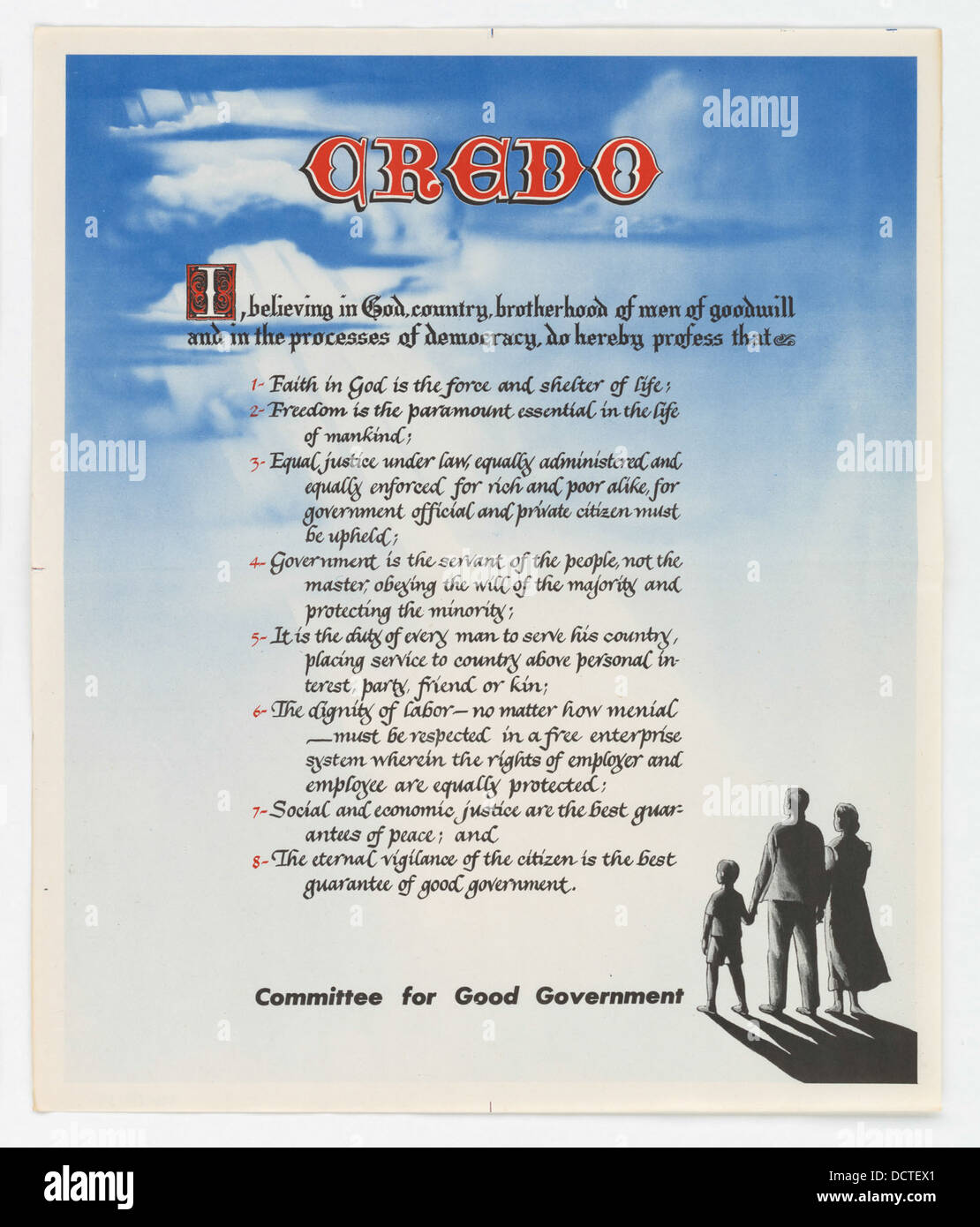 The 'Credo' is a master poster file identified as Job 10-A2-316, part ...