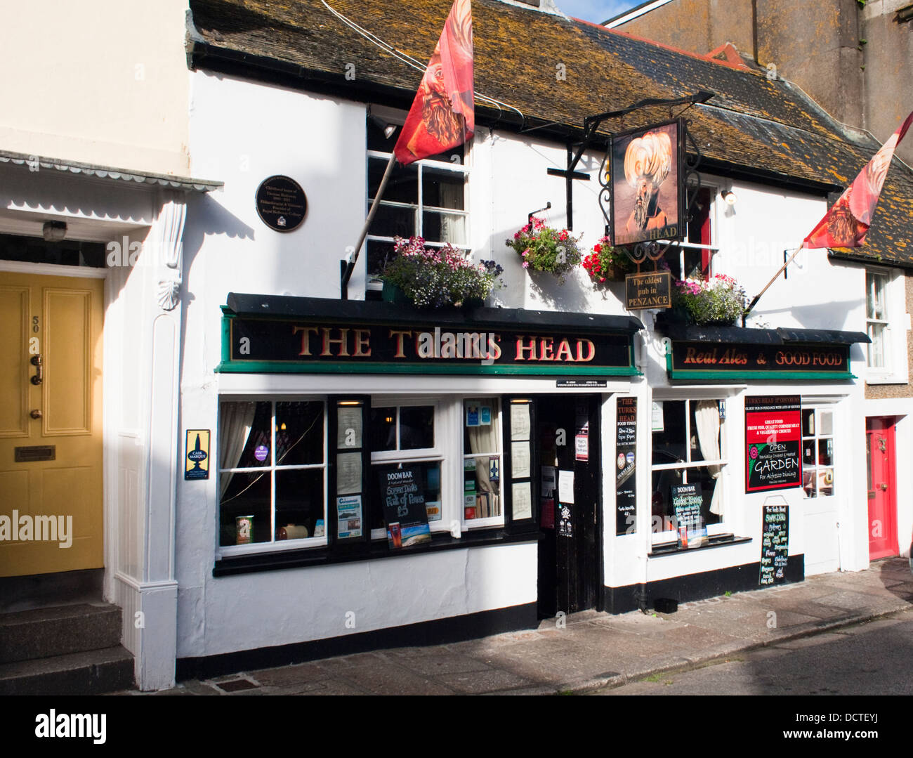 Penzance Town in Cornwall England UK The Turk's Head Pub Stock Photo ...