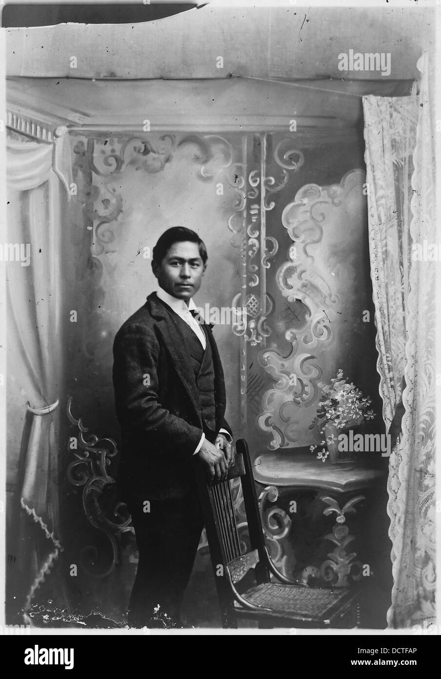 A photograph of David Kininnook of Saxman, Alaska, taken by B.A ...