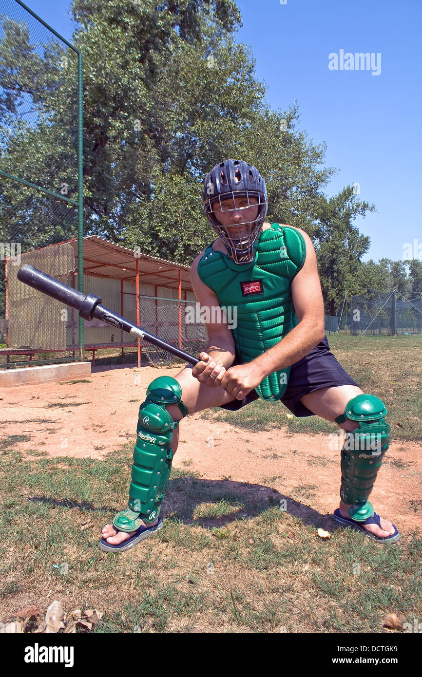 Baseball player with bat Stock Photo - Alamy
