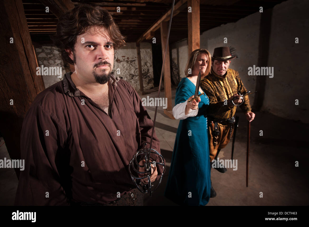 Aggressive Medieval Characters Stock Photo - Alamy