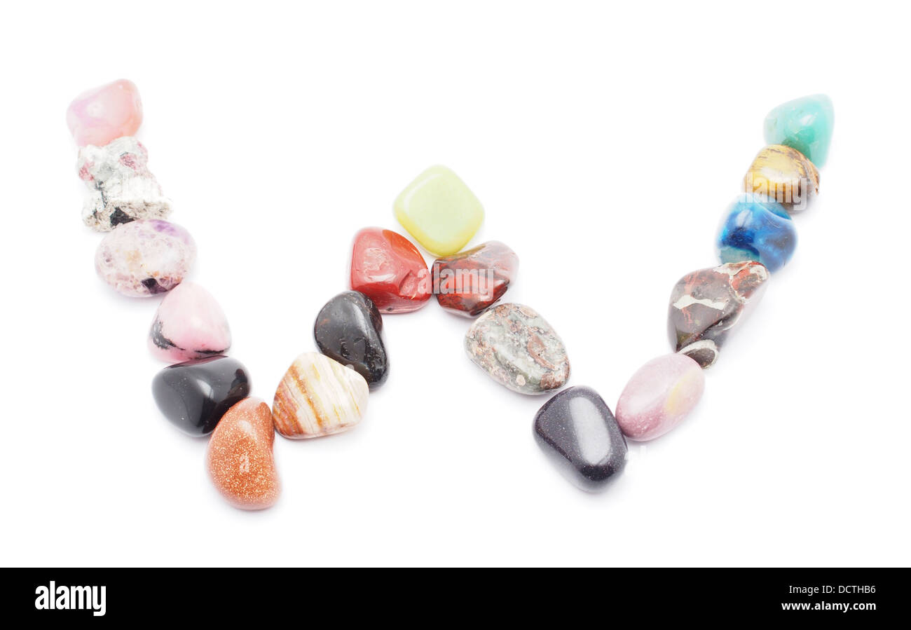 letter from minerals on a white background Stock Photo - Alamy