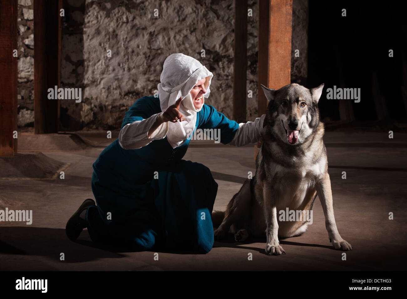 Nun with dog hi-res stock photography and images - Alamy