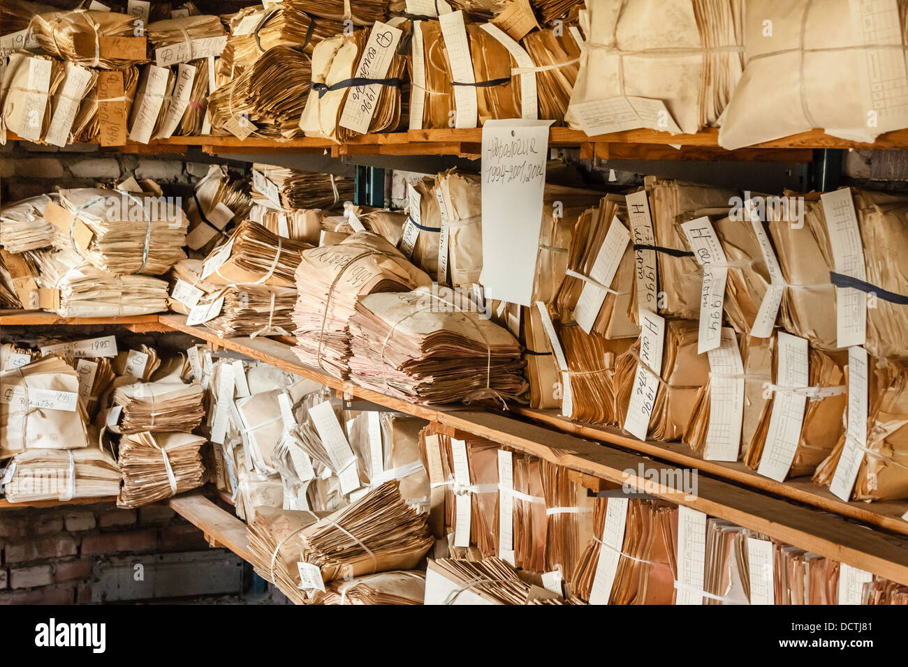 Closeup At Paper Waste Background. Keeping Records Stock Photo - Alamy