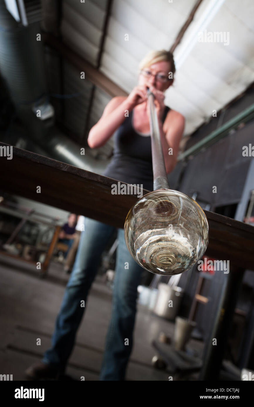 Hot Glass Blowing Stock Photo - Alamy